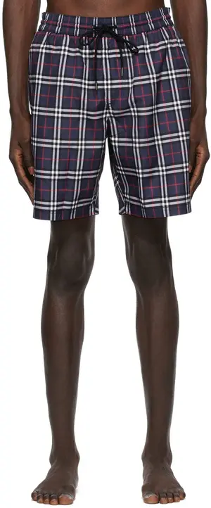 Burberry Plaid Drawcord Swim Shorts - Black