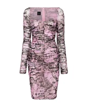 Pinko Floral Printed Ruched Midi Dress
