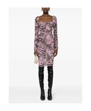 Pinko Floral Printed Ruched Midi Dress