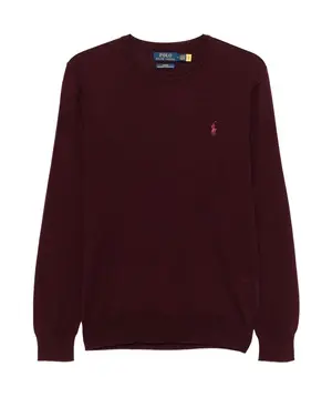 Polo Ralph Lauren Embroidered Crewneck Jumper - Cla Wine