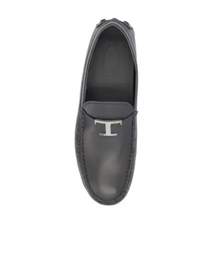 TOD'S Gommino Logo Plaque Loafers - Black