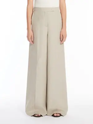 Max Mara Sequoia Pleat Detailed Wide-leg Trousers - Beige