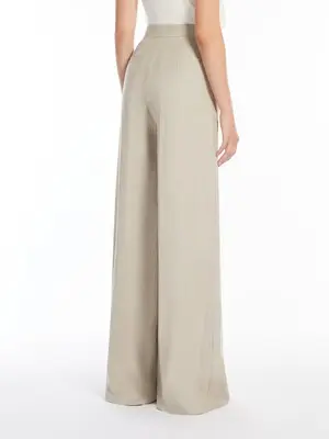Max Mara Sequoia Pleat Detailed Wide-leg Trousers - Beige