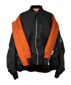 Mihara Yasuhiro Double Layered Zipped Flight Jacket - Black