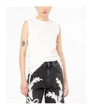 Pinko Lace-up Sleeveless Tank Top