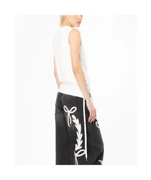 Pinko Lace-up Sleeveless Tank Top