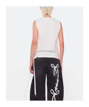 Pinko Lace-up Sleeveless Tank Top