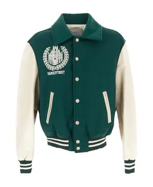 FAMILY FIRST Varsity Bomber Jacket With Embroidered Logo