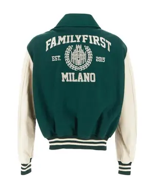FAMILY FIRST Varsity Bomber Jacket With Embroidered Logo