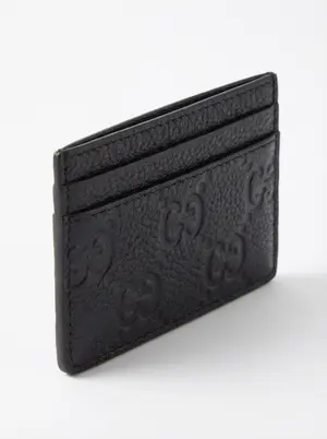 Gucci Gg Emblem Card Case - Black