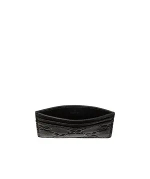 Gucci Gg Emblem Card Case - Black