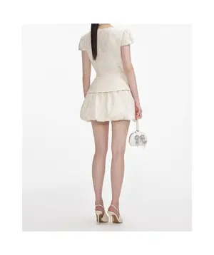 SELF-PORTRAIT Boucle Bow Detail Mini Dress