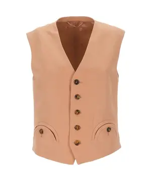 BLAZÉ MILANO Sleeveless V-neck Buttoned Vest