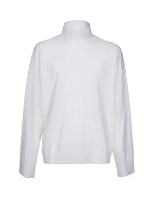 Bottega Veneta Logo Embroidered Turtleneck Jumper - White