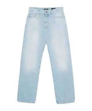 Balmain Straight Leg Washed Denim Jeans