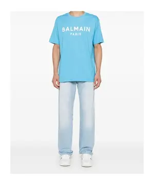 Balmain Straight Leg Washed Denim Jeans