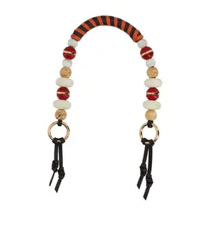 Etro Embellished Bag Handle With Beads And Leather