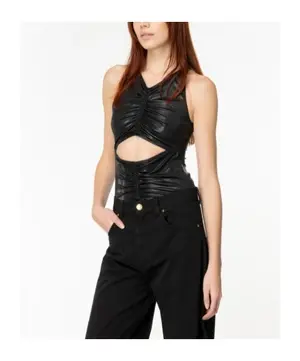 Pinko Cut-out Detail Lamé Top