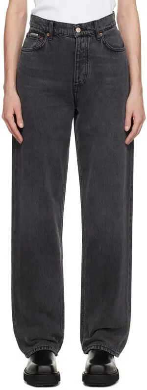 Eytys Straight Leg Jeans With Belt Loops - Black