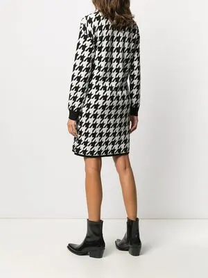 Moschino Jacquard Knit Dress With Cat Motif