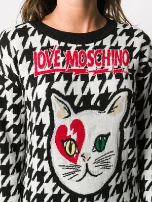 Moschino Jacquard Knit Dress With Cat Motif