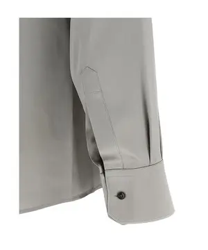 Dolce & Gabbana Dolce Gabbana Curved Hem Satin Shirt - Grey