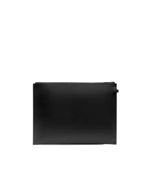 Saint Laurent Logo Plaque Zipped Clutch Bag