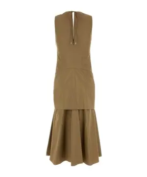 Loewe Sleeveless Wrap Dress With Keyhole And Lace-up Closure - Light Brown