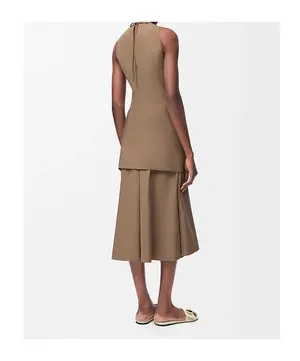Loewe Sleeveless Wrap Dress With Keyhole And Lace-up Closure - Light Brown