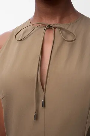 Loewe Sleeveless Wrap Dress With Keyhole And Lace-up Closure - Light Brown