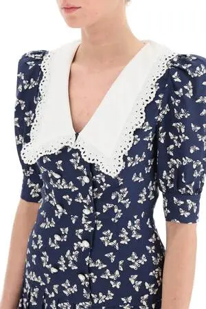 Alessandra Rich Butterfly Print Flared Minidress