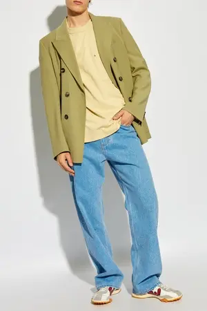 Marni Logo Patch Straight Leg Jeans - Blue