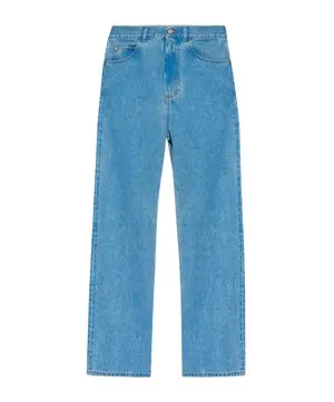 Marni Logo Patch Straight Leg Jeans - Blue