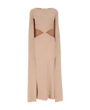 Valentino Garavani Cut-out Pleated Cape Dress