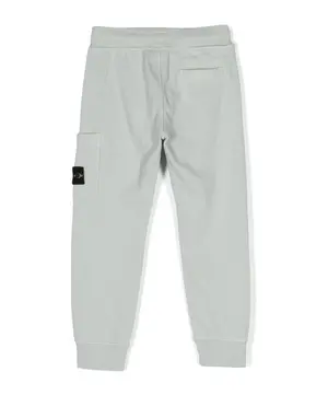 Stone Island Cotton Track Pants With Compass Badge - Pearl Gray