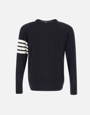 Thom Browne 4-bar V-neck Knitted Cardigan
