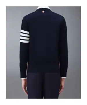 Thom Browne 4-bar V-neck Knitted Cardigan