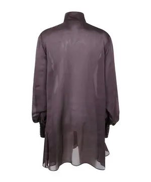 Sacai High-neck Ruffled Blouse - Brown
