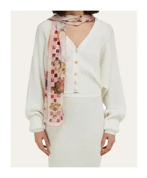 FERRAGAMO Fiori Print Silk Scarf