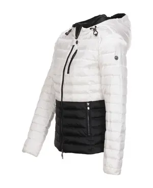 Emporio Armani Color-blocked Quilted Down Jacket With Hood