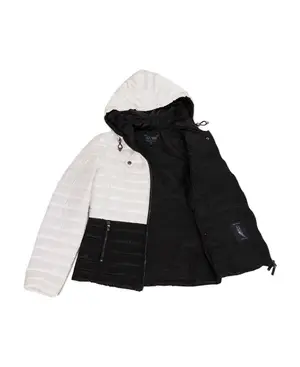 Emporio Armani Color-blocked Quilted Down Jacket With Hood