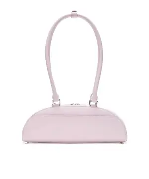 SELF-PORTRAIT Leather Curved Shoulder Bag With Bow Ornament