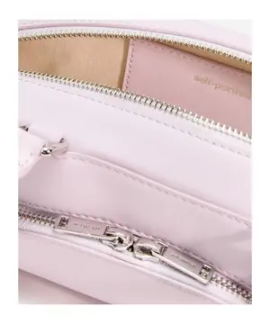 SELF-PORTRAIT Leather Curved Shoulder Bag With Bow Ornament