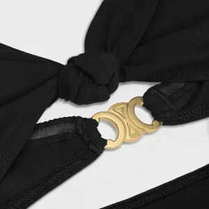 Celine Triomphe Swimsuit With Bows In Matte Jersey