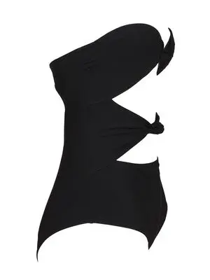 Celine Triomphe Swimsuit With Bows In Matte Jersey