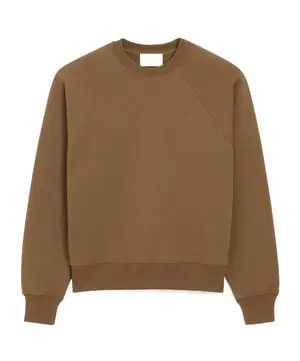 AMI Paris De Coeur Crewneck Sweatshirt - Hazelnut