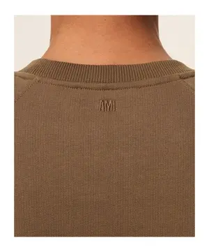 AMI Paris De Coeur Crewneck Sweatshirt - Hazelnut