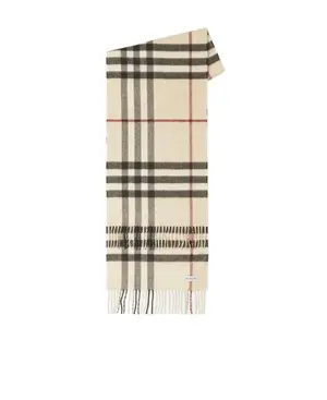 Burberry Check Pattern Fringed-edge Scarf - Nude