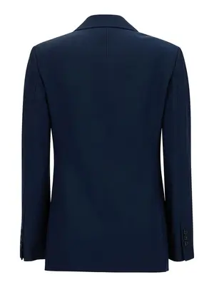 Theory Double-breasted Straight Hem Blazer - Black