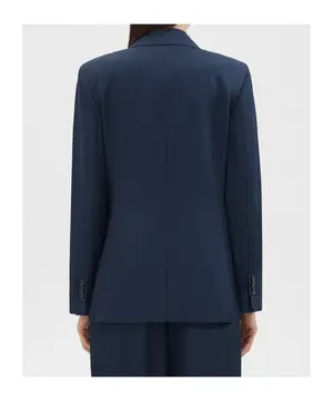 Theory Double-breasted Straight Hem Blazer - Black